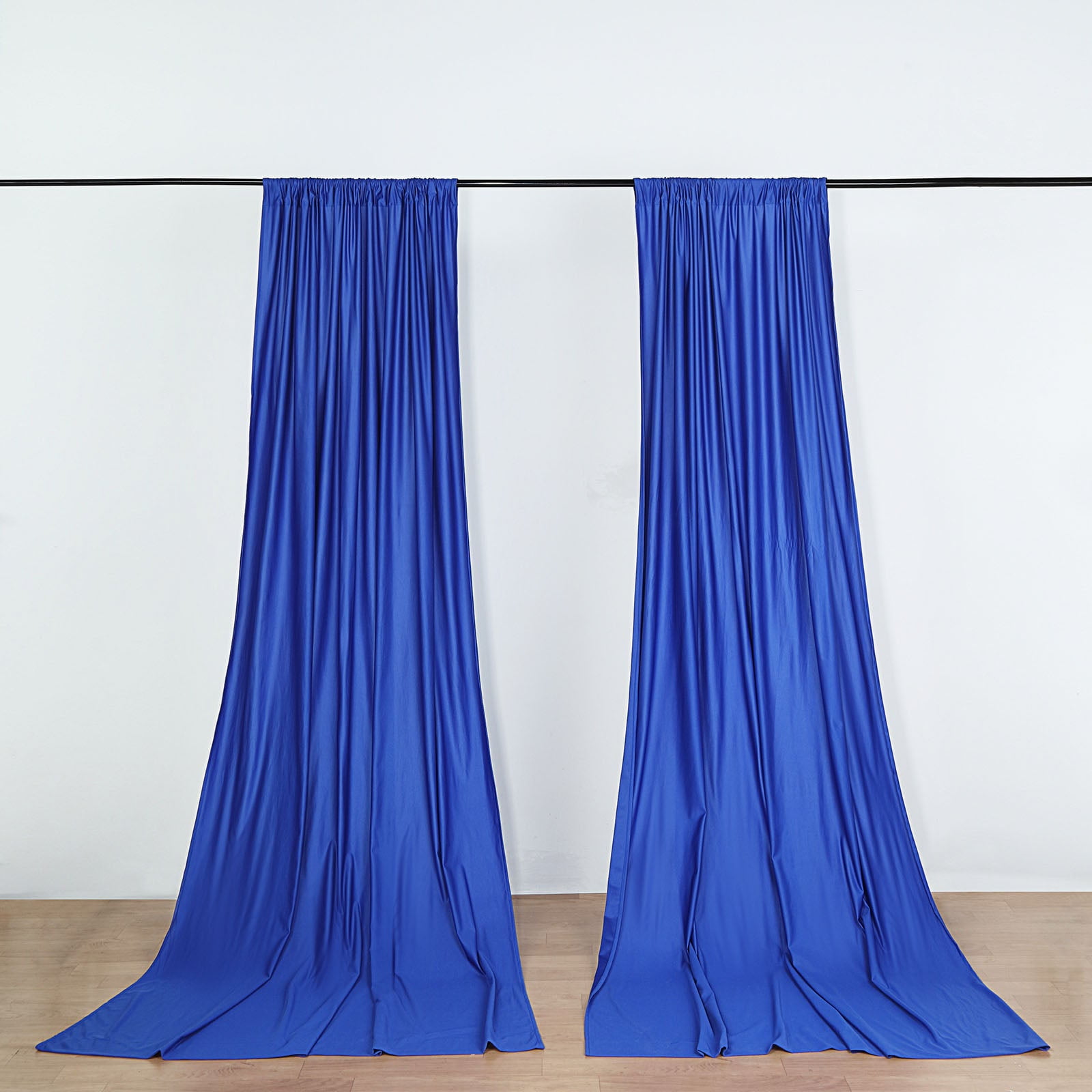 Efavormart 2 Pack | Royal Blue Fire Retardant Scuba Polyester Curtain ...