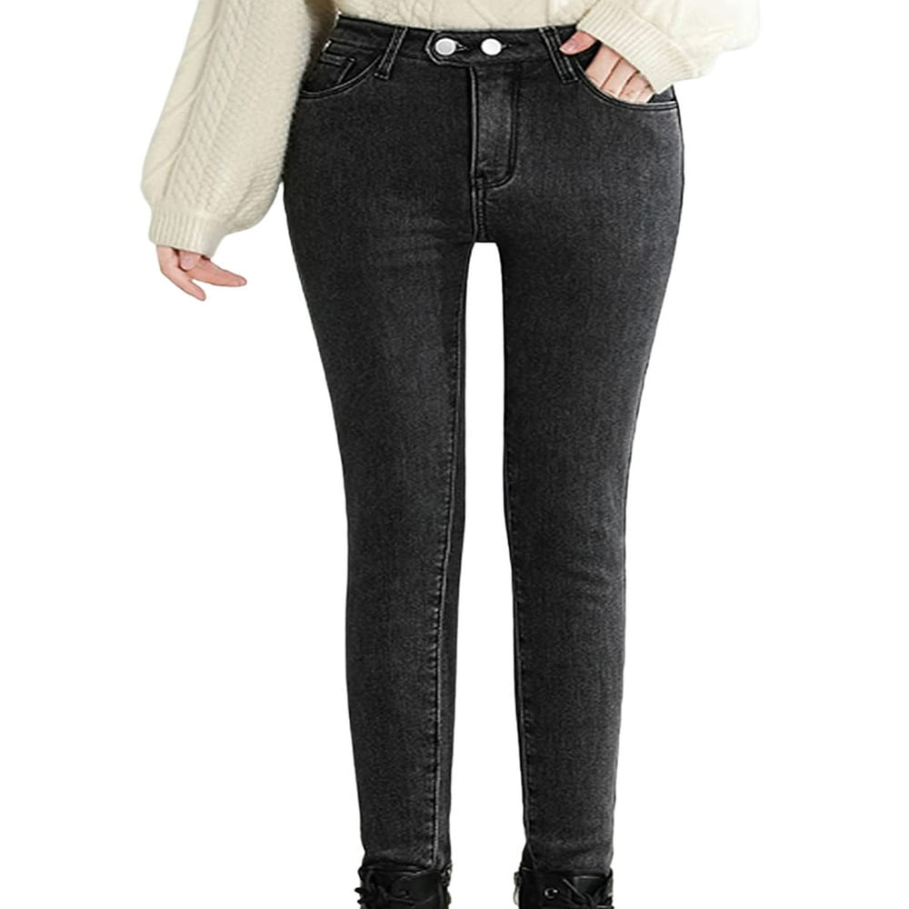 Click here for Generic Women Winter Warm Fleece Lined Thick Jeans... prices