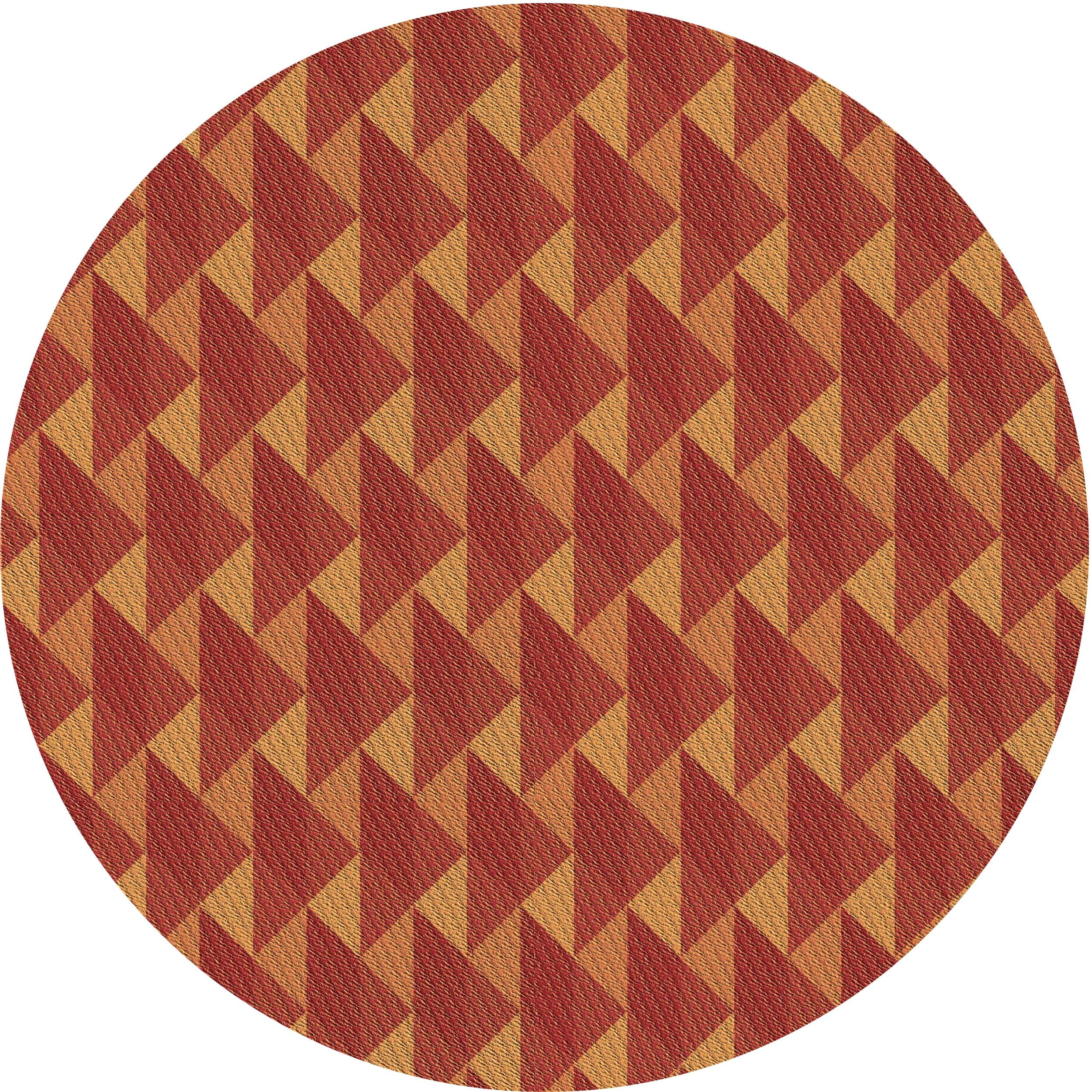 Ahgly Company Indoor Round Patterned Neon Orange Area Rugs, 4' Round ...