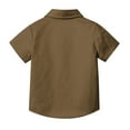 Annhoo Boys Girls Shirts Button Down Short Sleeve Solid Color Loose ...