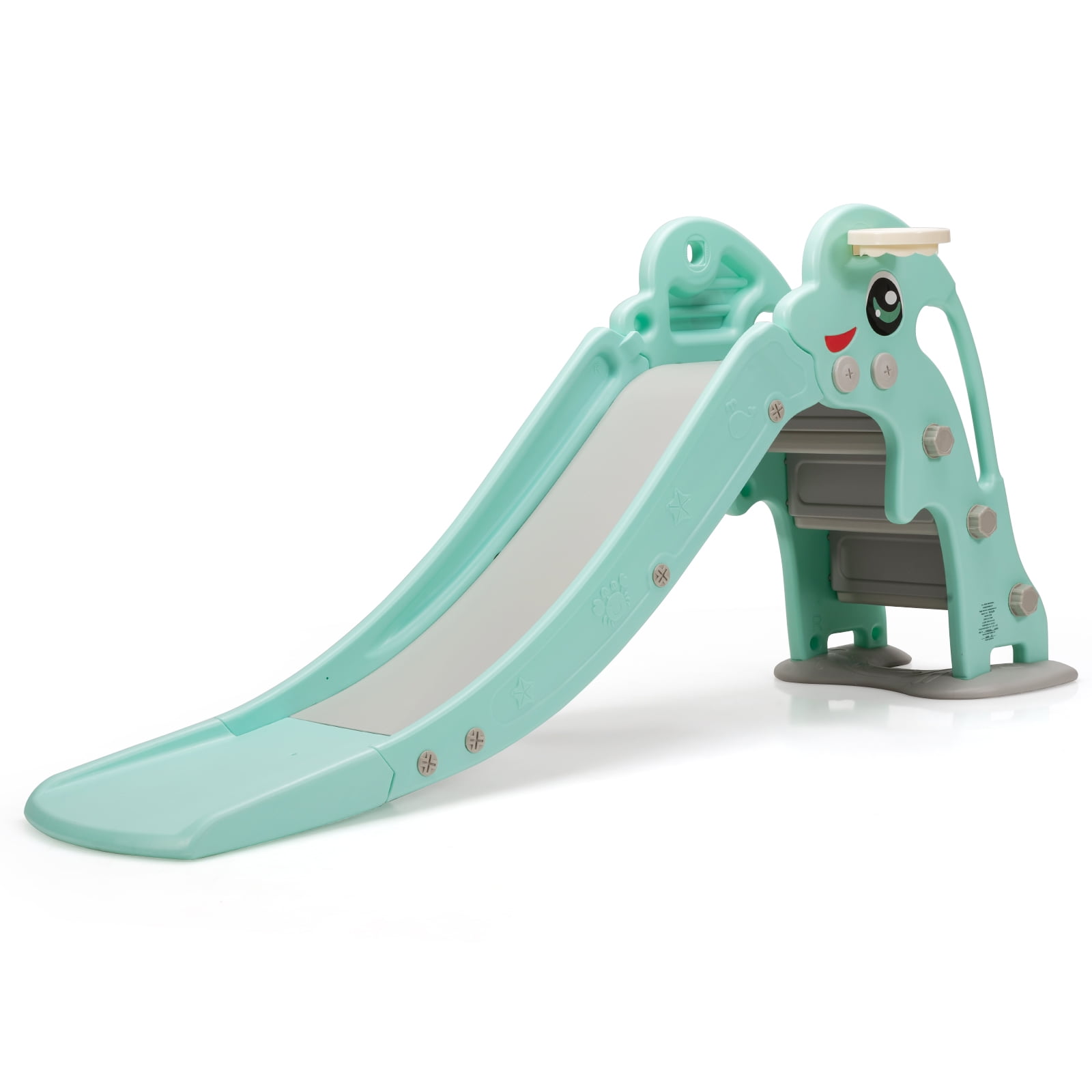 Topbuy 3-in-1 Kids Dolphin Slide Baby Play Climber Set W/ Basketball ...