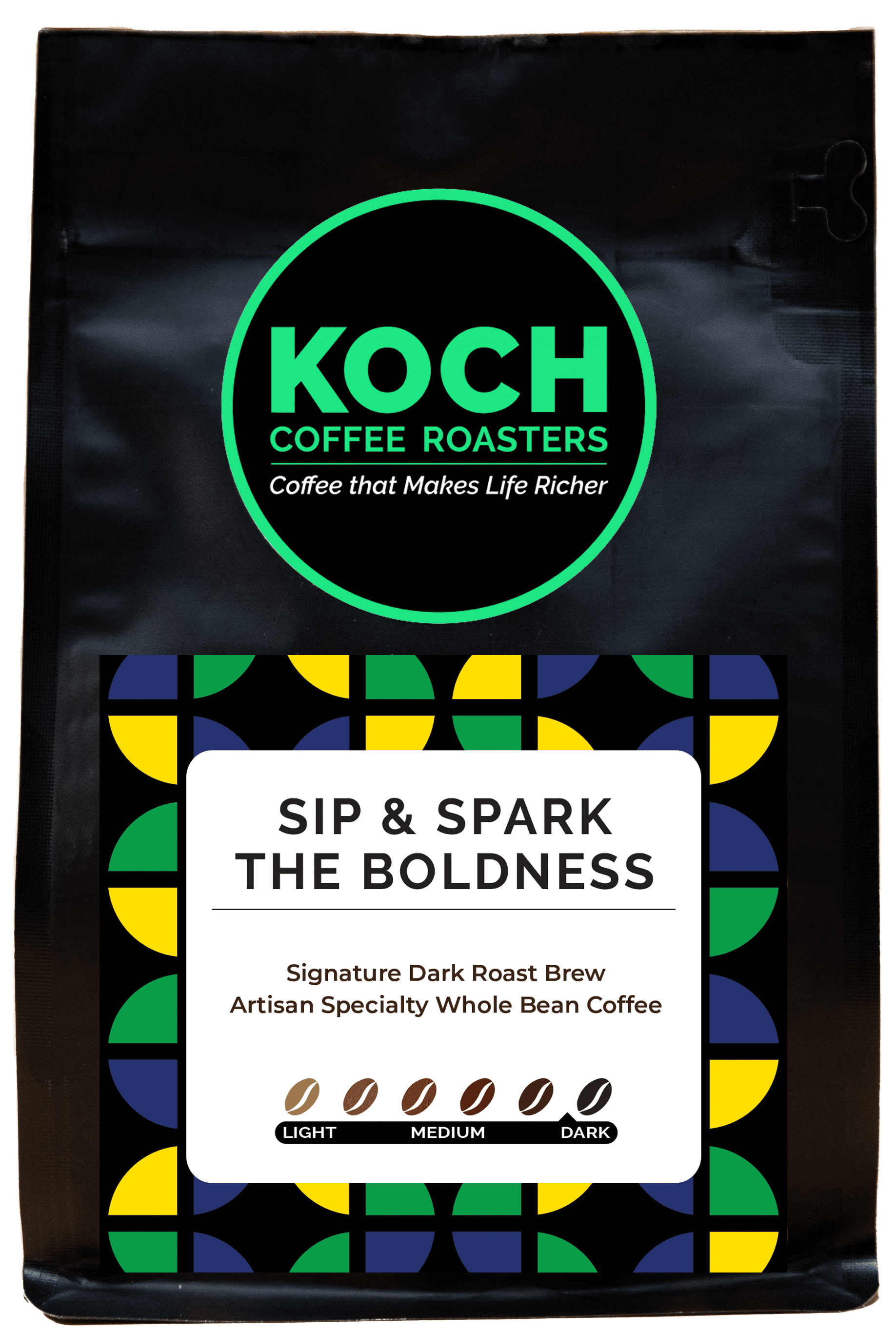 KOCH Coffee Roasters Sip & Spark The Boldness, Signature Dark Roast ...