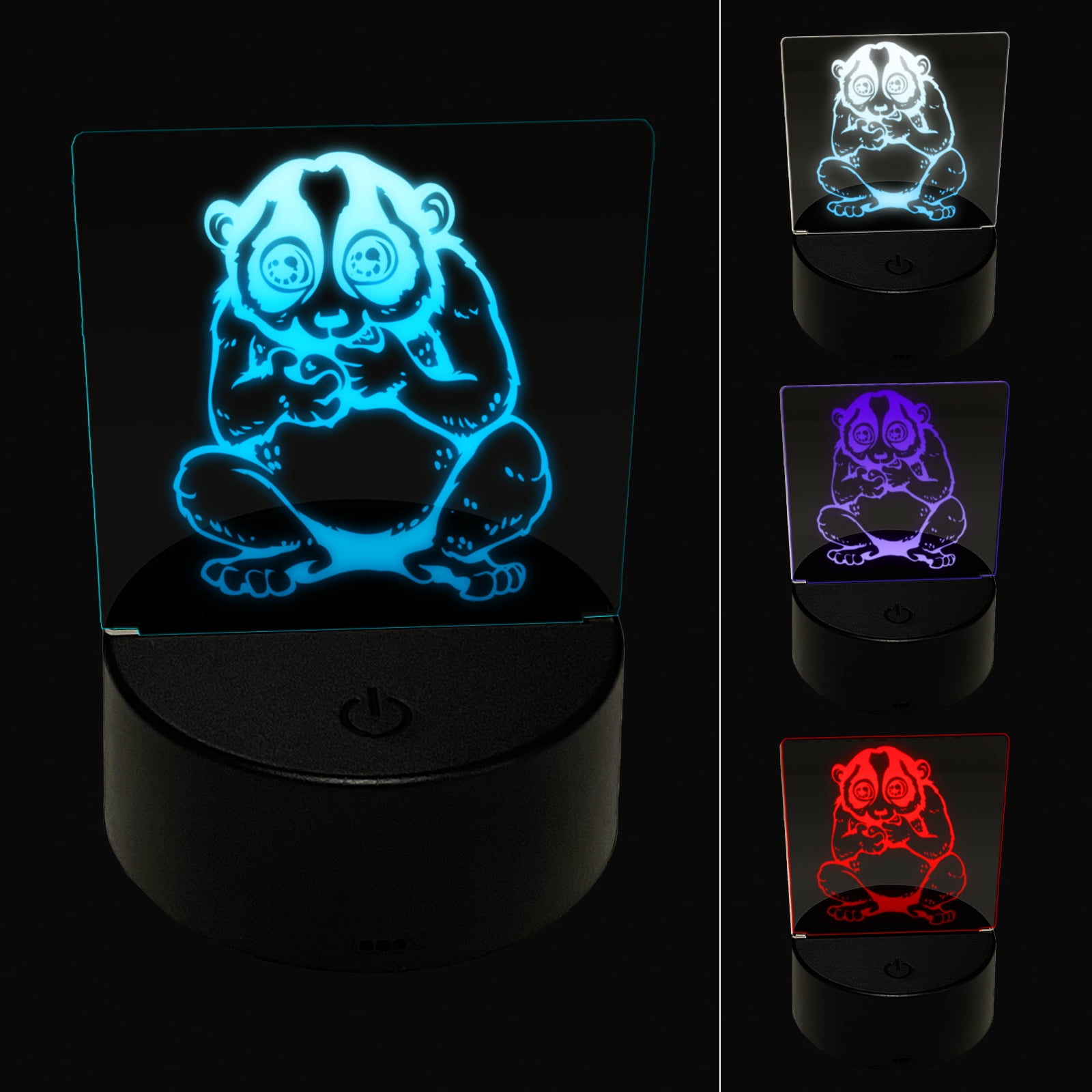 Slow Loris Eating Grapes LED Night Light Sign 3D Illusion Desk ...