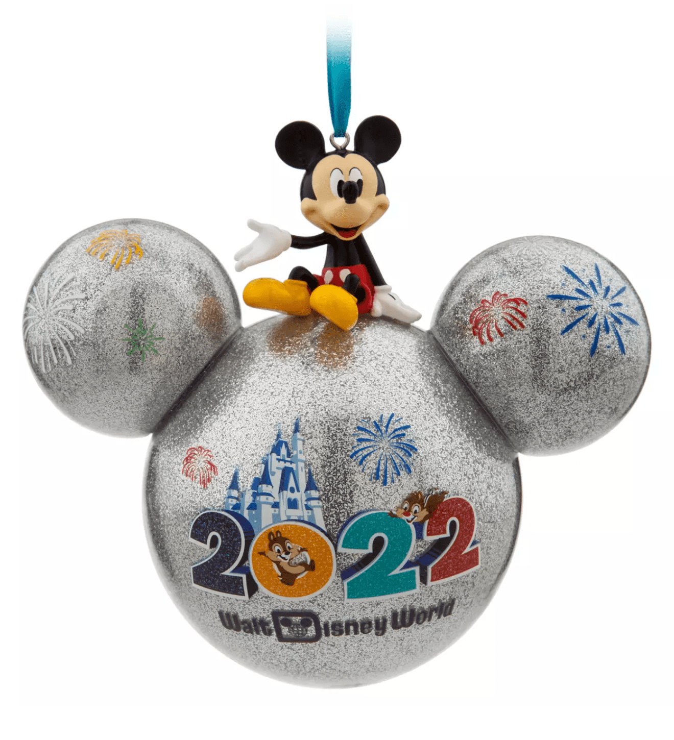 Disney Walt Disney World 2022 Mickey Icon Glass Christmas Ball Ornament ...