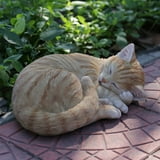 Hi-Line Gift Ltd Lying Cat Sleeping Statue, Black/White - Walmart.com
