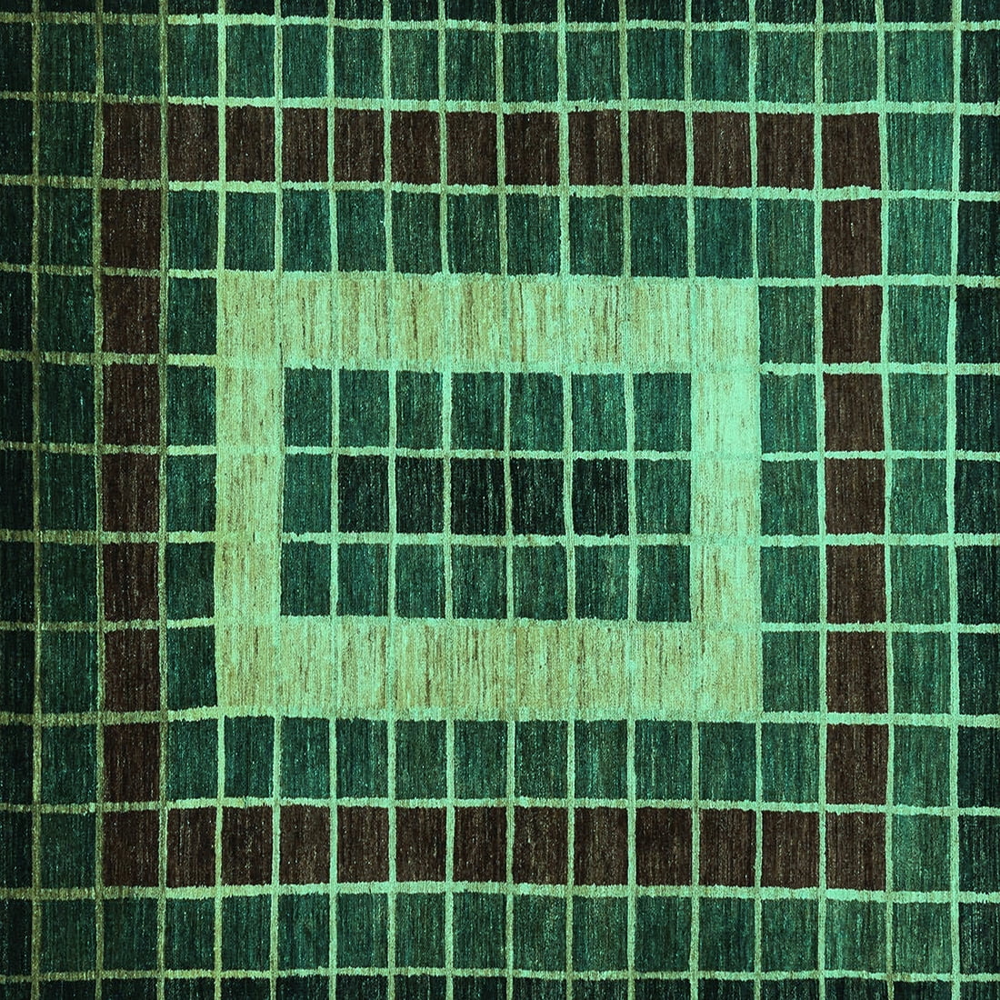 Ahgly Company Indoor Square Abstract Turquoise Blue Modern Area Rugs, 4 ...