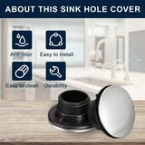 Sink Tap Hole Cover Brushed Stainless Steel, Faucet Hole Cover 1 Pack ...