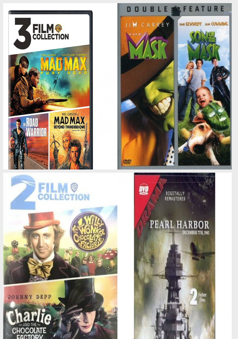 Assorted Multi-Feature Collections 4 Pack DVD Bundle: 2 Movies: Rocky 1 ...