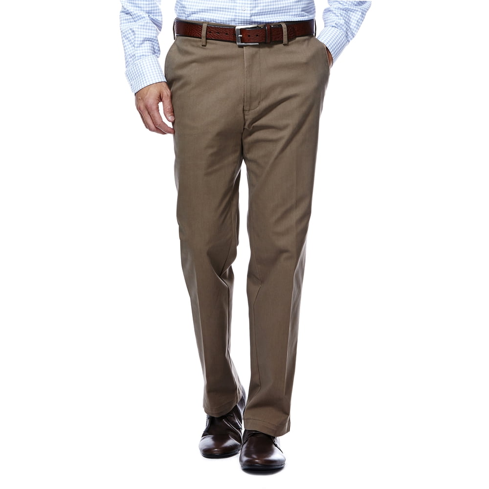 Haggar - Haggar Men's Work To Weekend® Khaki Flat Front Pant Straight ...