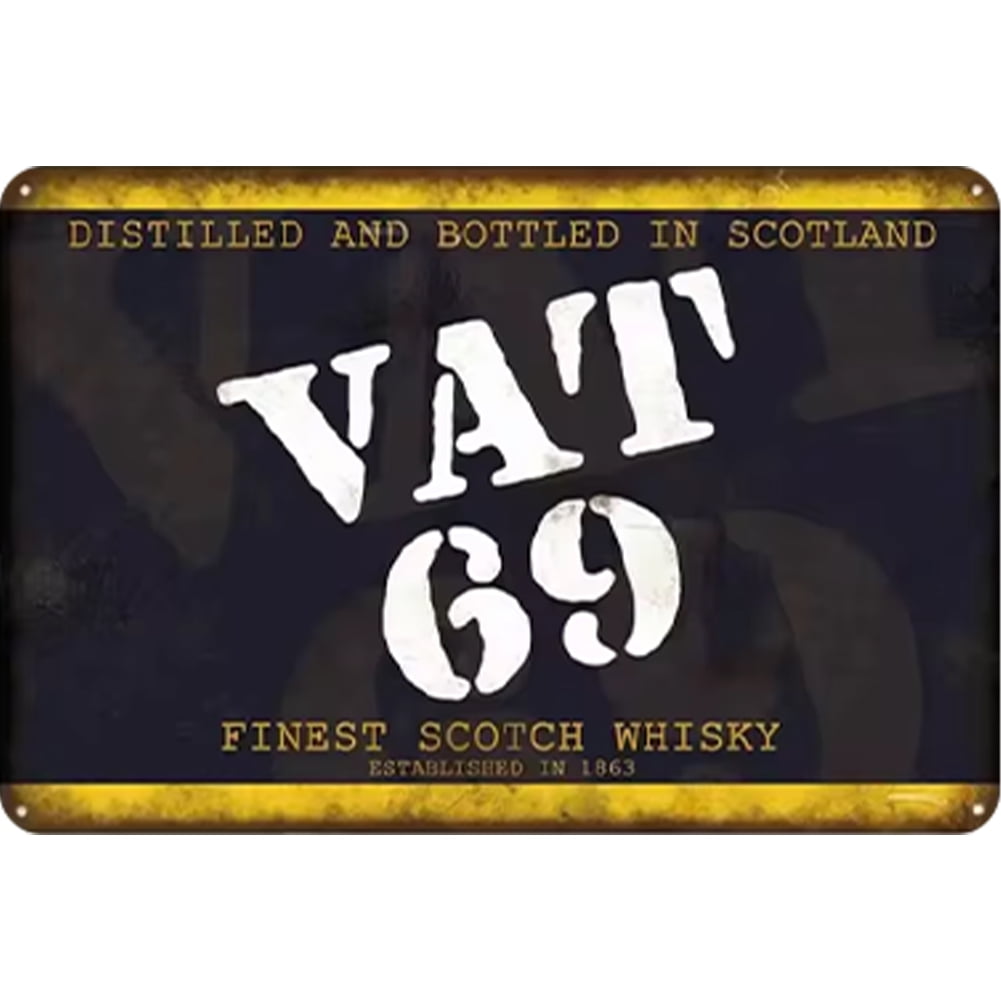 Letrero Chapa Whisky Con IVA 69 Metal Vintage Pintura Planchado ...