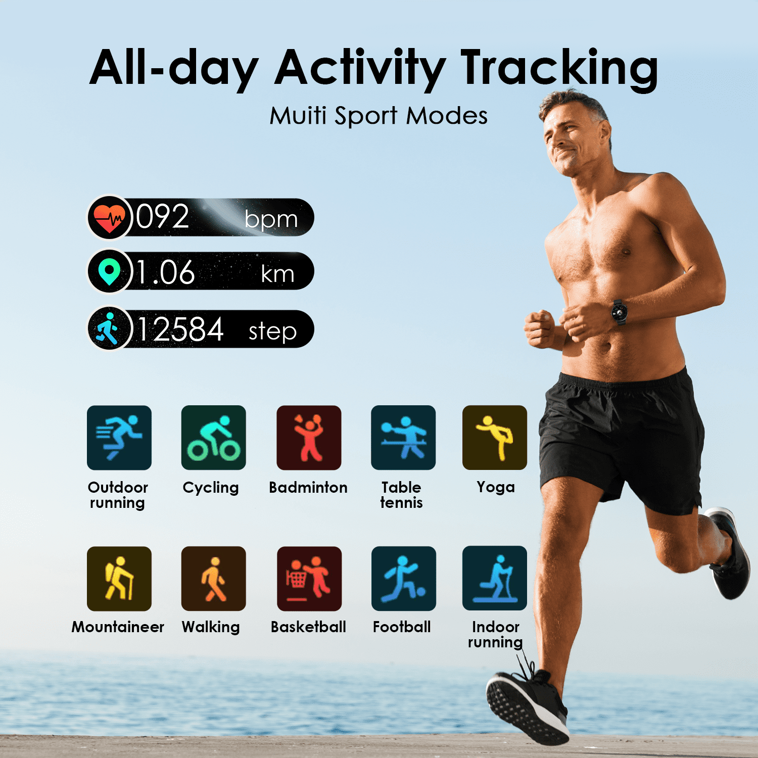 Buy PINGKO Smart Watch Women And Men HD Display Heart Rate Blood Oxygen ...