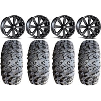 MSA Black Diesel 14" UTV Wheels 32" Terminator Tires Can-Am Maverick X3 ...