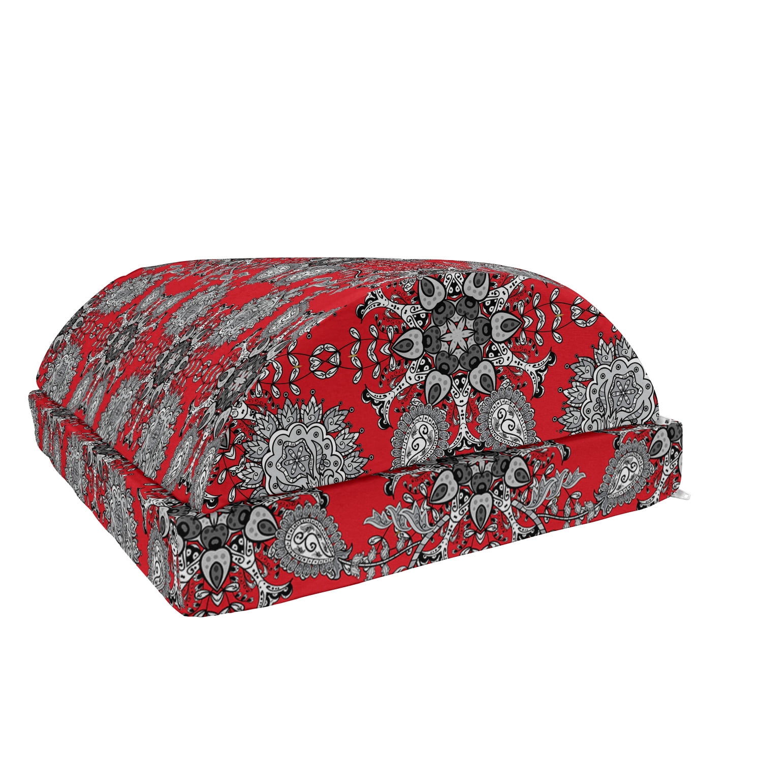 Mandala Foot Rest, Doodle Mandala Flower Ivy Swirls Classic Paisley ...