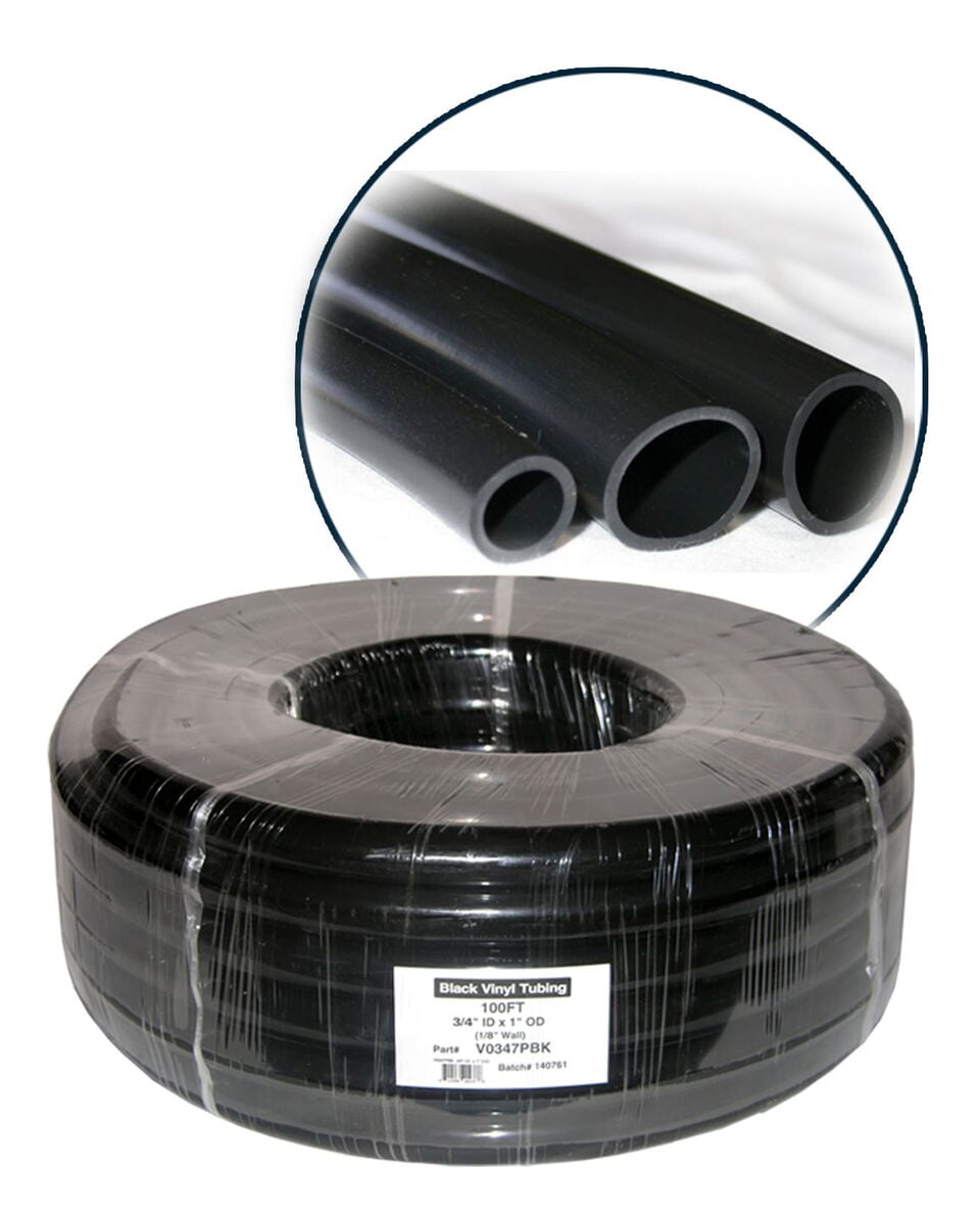 5/8 Inch Inner Diameter.x 7/8 In O.D. x 1/8 In Wall PVC Black Tubing x ...