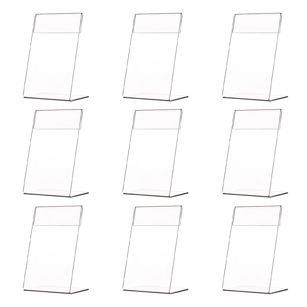 Buy HOMEMAXS 9Pcs Acrylic Display Stand L-shape Slanted Sign Holders ...