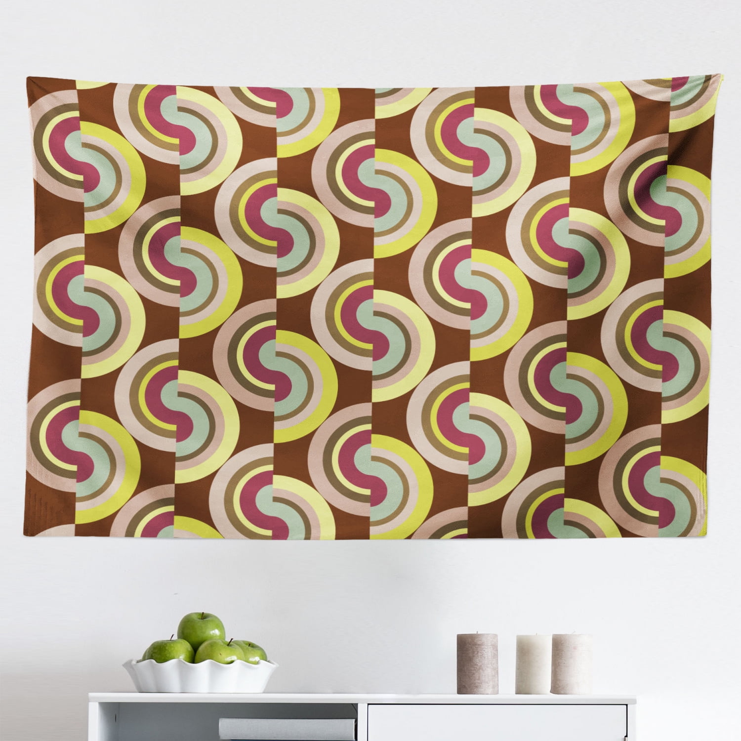 Digital Tapestry, Cartoon Design Cityscape with Square Seemed Image ...