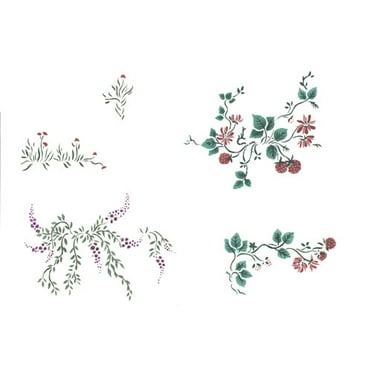 The Mad Stencilist Climbing Rose Vine Border Wall Stencil; TMS109 ...
