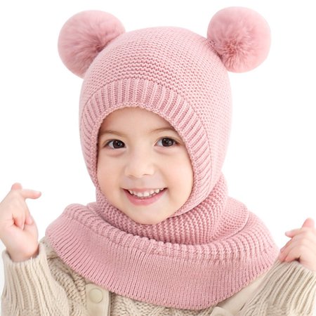2022 Autumn/Winter Girls' Double Ball Ear Guards One-Piece Cap Boys ...