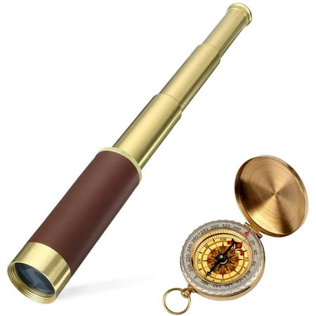 Retro Pirate Telescope Zoomable 25x30 Spyglass Portable Collapsible ...