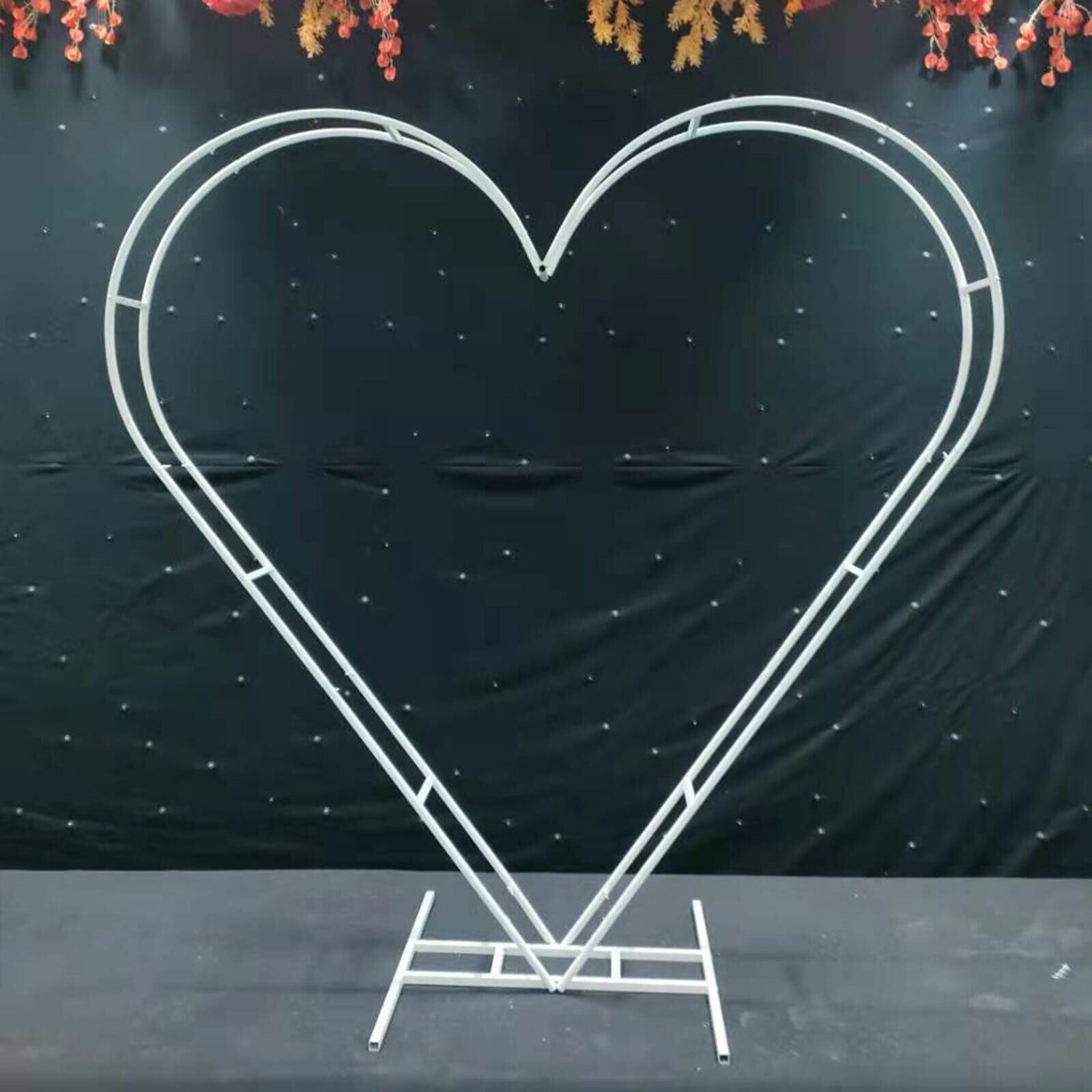 White Arch Metal Heart Backdrop Stand for Wedding Party Events ...