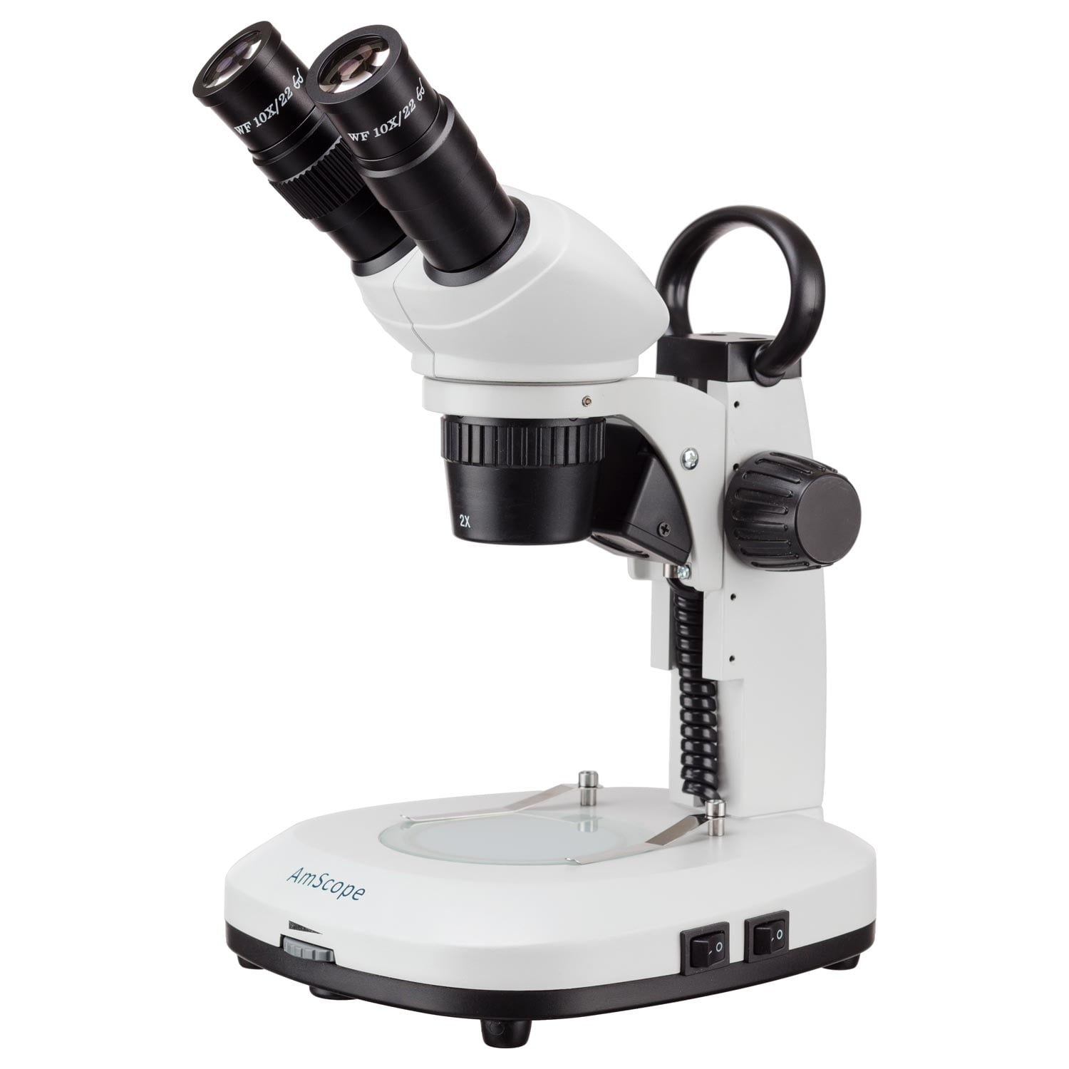 AmScope 20X & 40X Compact Stereo Microscope on Track-stand with Dual ...