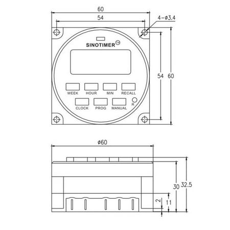 SINOTIMER TM618N-2 220V LCD Digital AC Programmable Timer Switch With ...