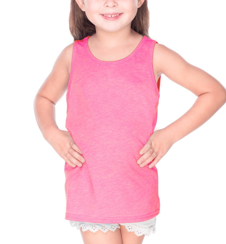 Kavio Toddlers Scoop Neck Sheer Jersey Tank TJP0661 - Pink Flash - 3T ...