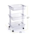 Mainstays 3 Tier Plastic Clear Utility Storage Cart, Adult Size ...