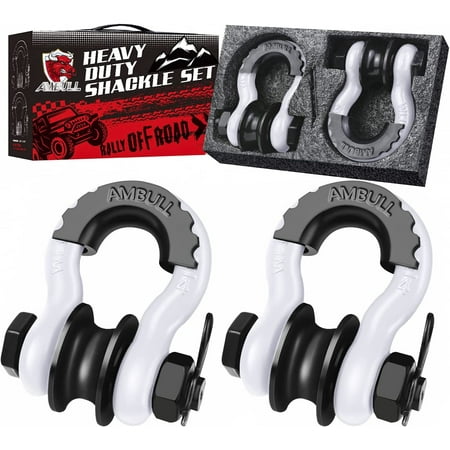 Upgraded Snatch Block, 3/4" D Ring Shackle (2 Pack) 22,000lb Break ...
