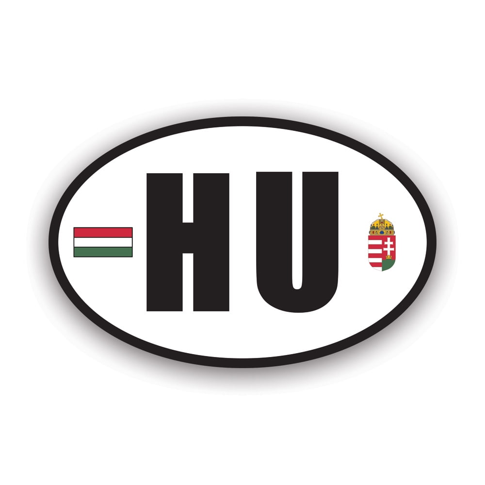 Hungary Oval Sticker Decal - Self Adhesive Vinyl - Weatherproof - Made in USA - hungarian flag ...