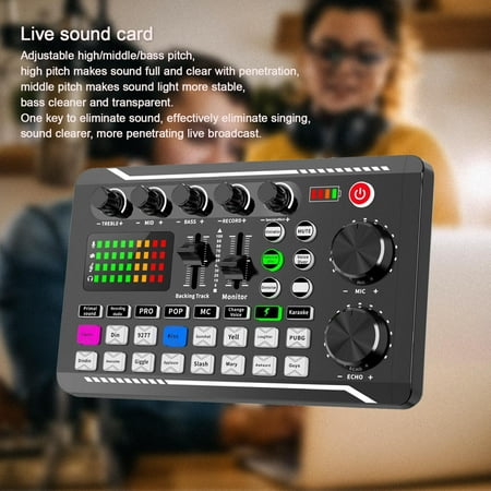 Mixer Sound Card Webcast Modes 16 Effects for Audio Playback Live ...