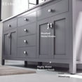 Totti Artemis 72 Inch Grey Transitional Double Sink Bathroom Vanity ...