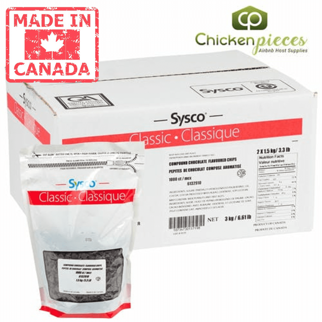 Sysco Classic Chocolate Chip Compound 1.5Kg/3.31Lbs (2/Case) - Canadian ...