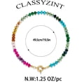 Amber Stone Beaded Gemstone Necklace for Women Boho Rainbow Bead Choker ...