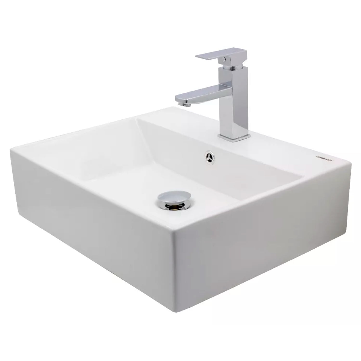 Lavabo Ovalin Para Baño Rubinett Ceramico Blanco Con Monomando Y Contra ...