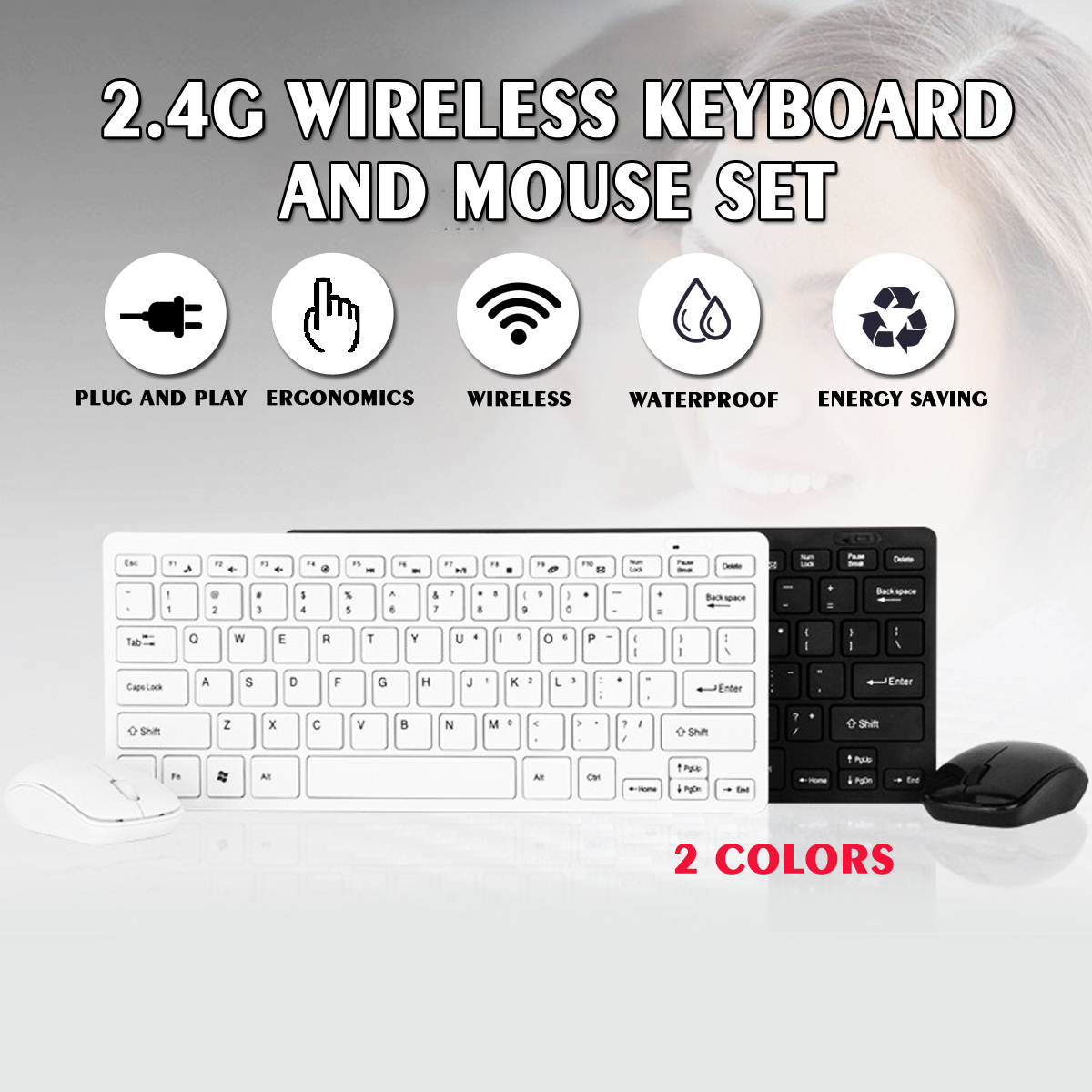 Wireless Keyboard Mouse Set K03 2 4ghz Ultra Slim Thin Flat And Quiet Wireless Keyboard And Mouse