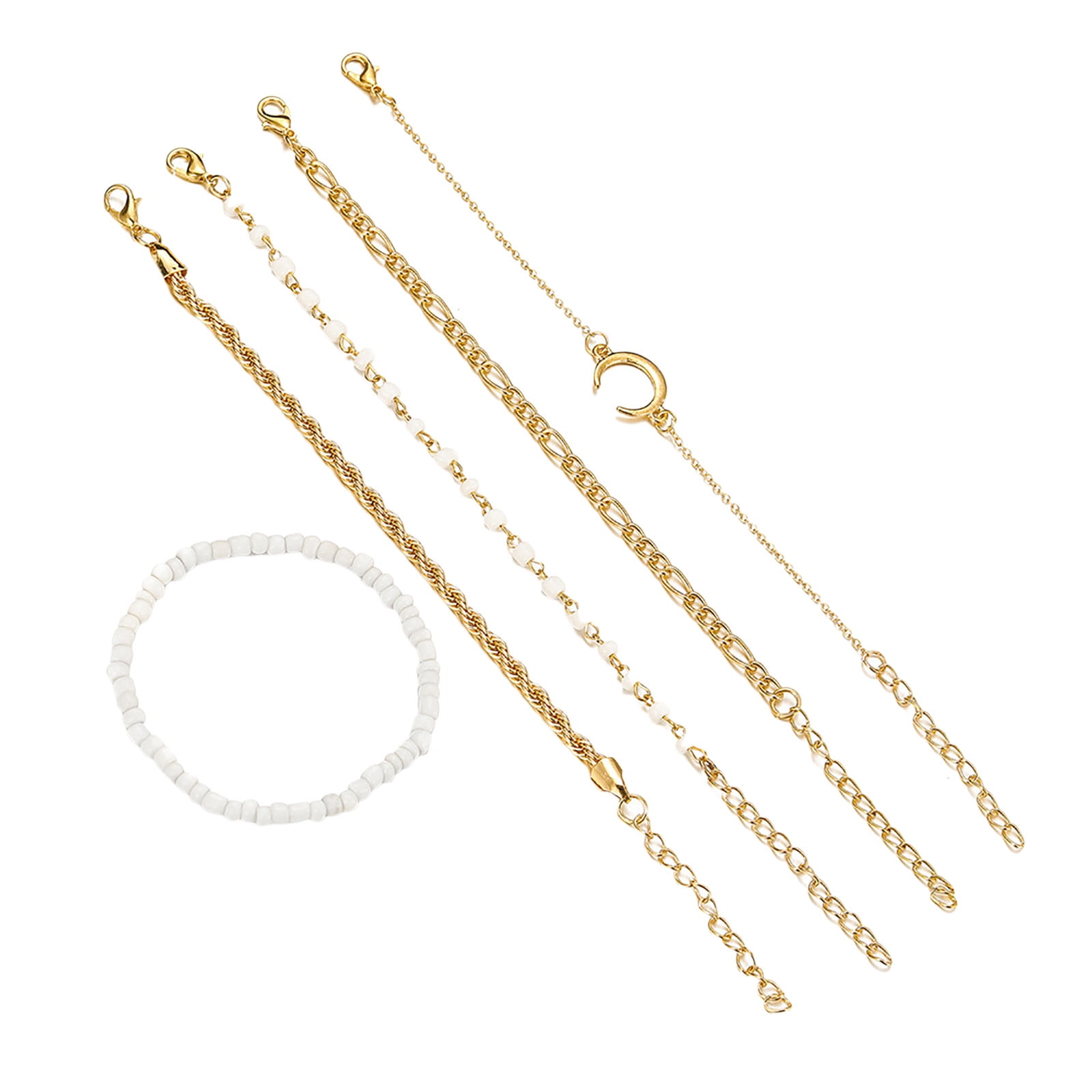 Click here for Yangzheee Round Layered Bracelet Moon Assorted Bea... prices