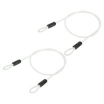 3/16" Dia Vinyl Coated Stainless Steel Cable with Loops, 2 Pcs 2 ft (20 ...