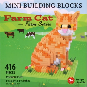 NICKSUN 3D Cartoon Cat Building Blocks Set, Mini Tabby Cat Bricks Toy ...