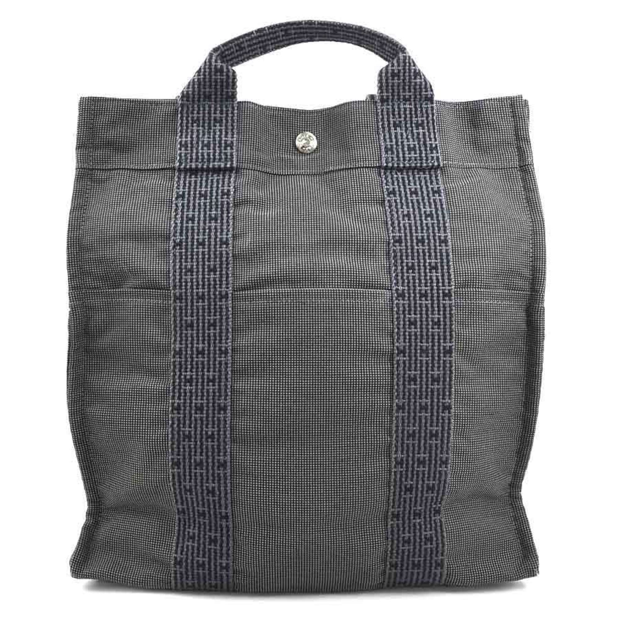 Pre-Owned Hermes HERMES Backpack Air Line Ad MM Canvas Dark Gray Silver ...
