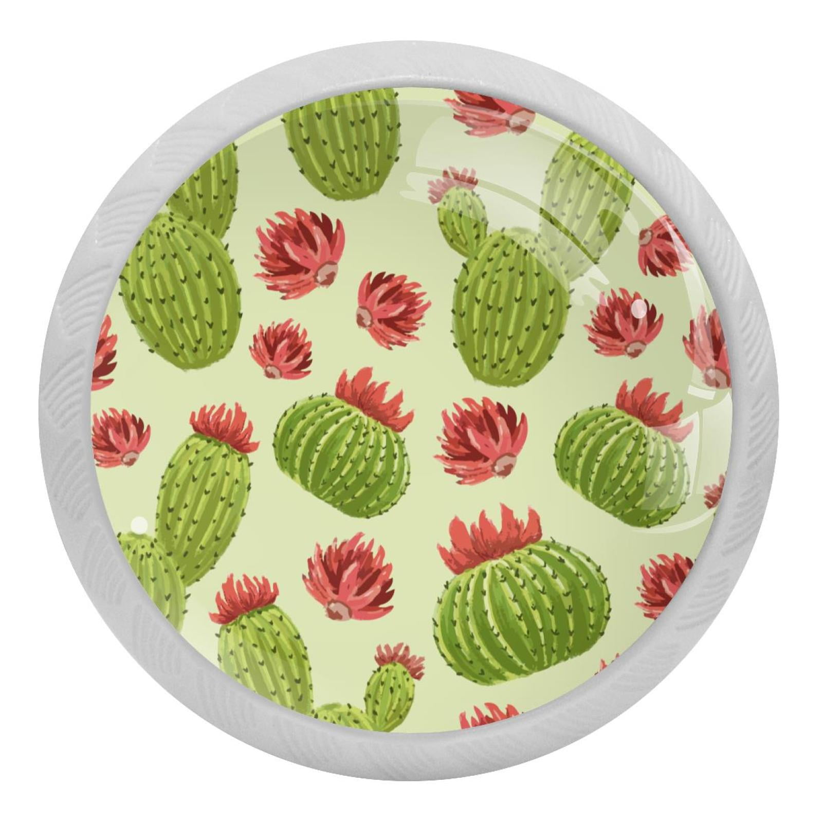 4PCS Round Cactus Cabinet Fluorescence Knob Glowing in the Dark ...