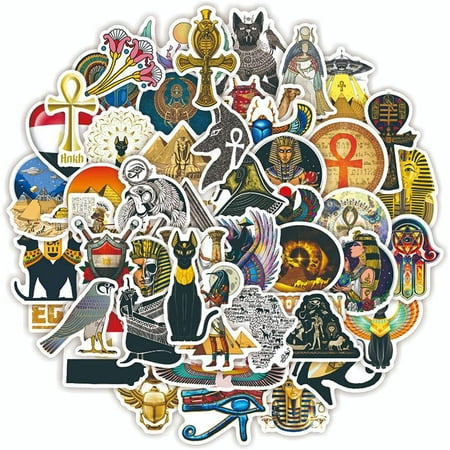 Ancient Egyptian Stickers (50 Pcs), Pharaoh Vinyl Decal, Waterproof ...