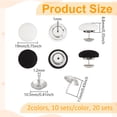 1set 2 colors 20 sets Cloth Covered Alloy Buttons Mushroom Shape ...