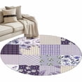 Bohemian Flower Patchwork 3' Round Rug for Bathroom Accent Bedside ...