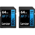 Lexar 64GB Professional 800x SDXC Class 10 UHS-I/U3 Memory Card 2-Pack ...
