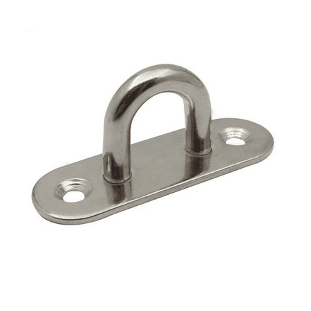 HEIBIN M8 Stainless Steel Eyelet Plate (4 Pcs) - Oblong Metal Hook U ...