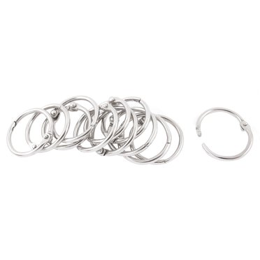 Metal Notebook Loose Leaf Binder Locking Ring Silver Tone 26mm Inner ...