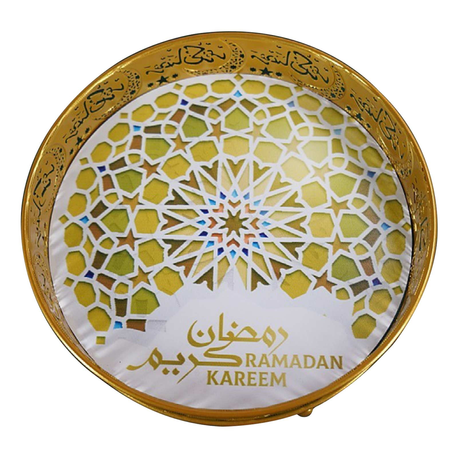 Yuedong Ramadan Iron Tray,Wooden Art Moon Star Eid Party Food Service ...