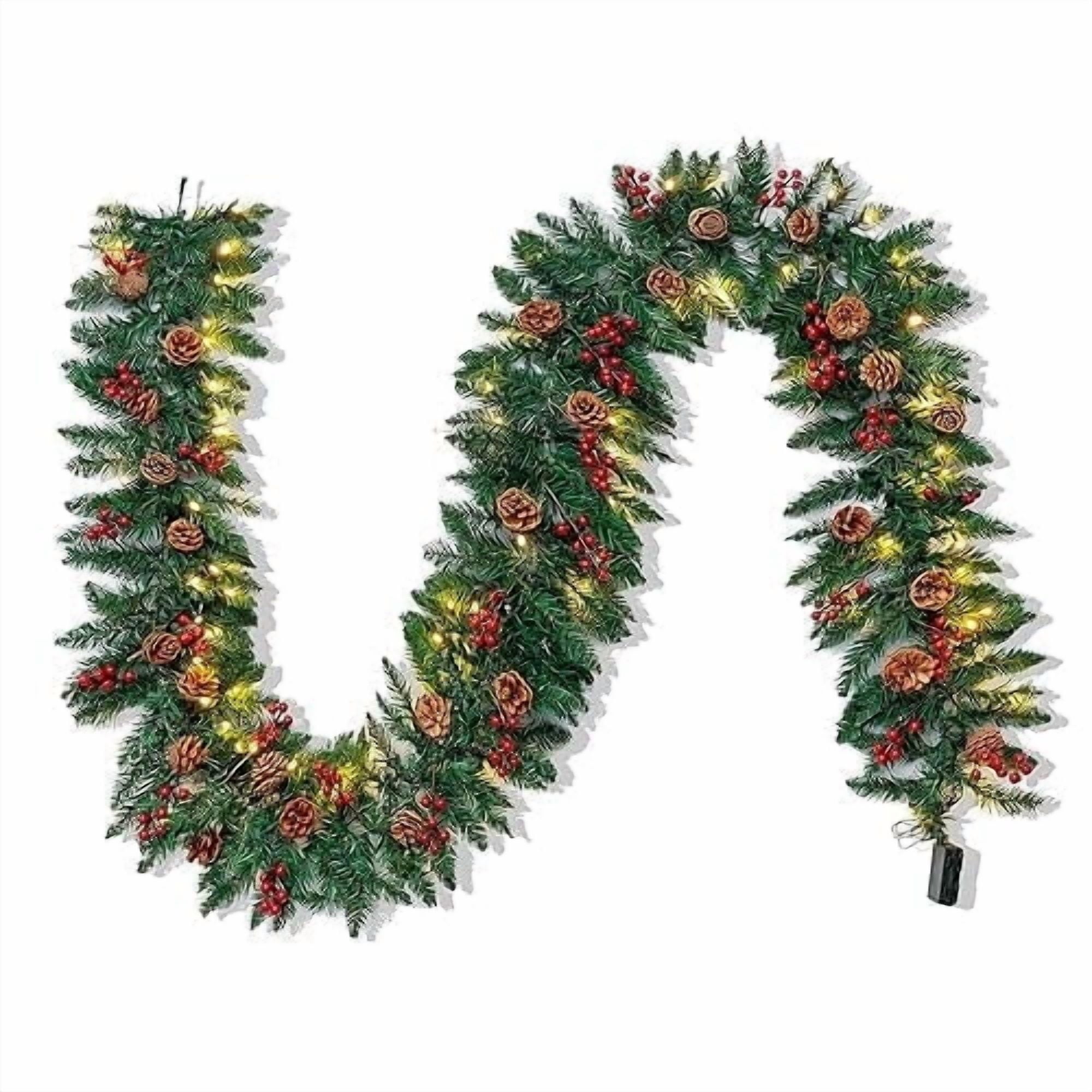 Click here for Joyfy 9ft Christmas Garland Prelit With 100 Count... prices