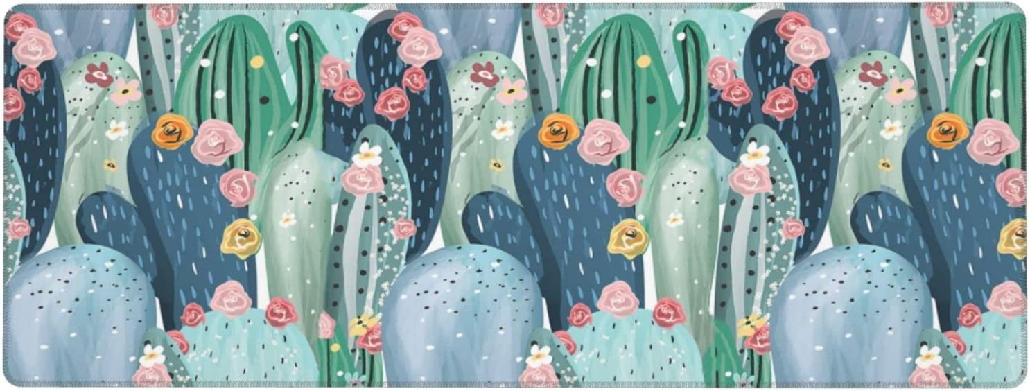 Vintage Cactuses Succulents Large Mouse Pads Rectangle Long Extended ...